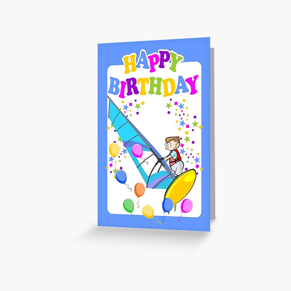 "Happy birthday, extreme windsurfer" Greeting Card by MegaSitioDesign ...