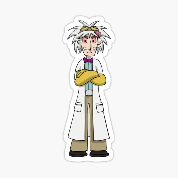 "Dr. Two Brains" Sticker for Sale by SLYTOPIA | Redbubble