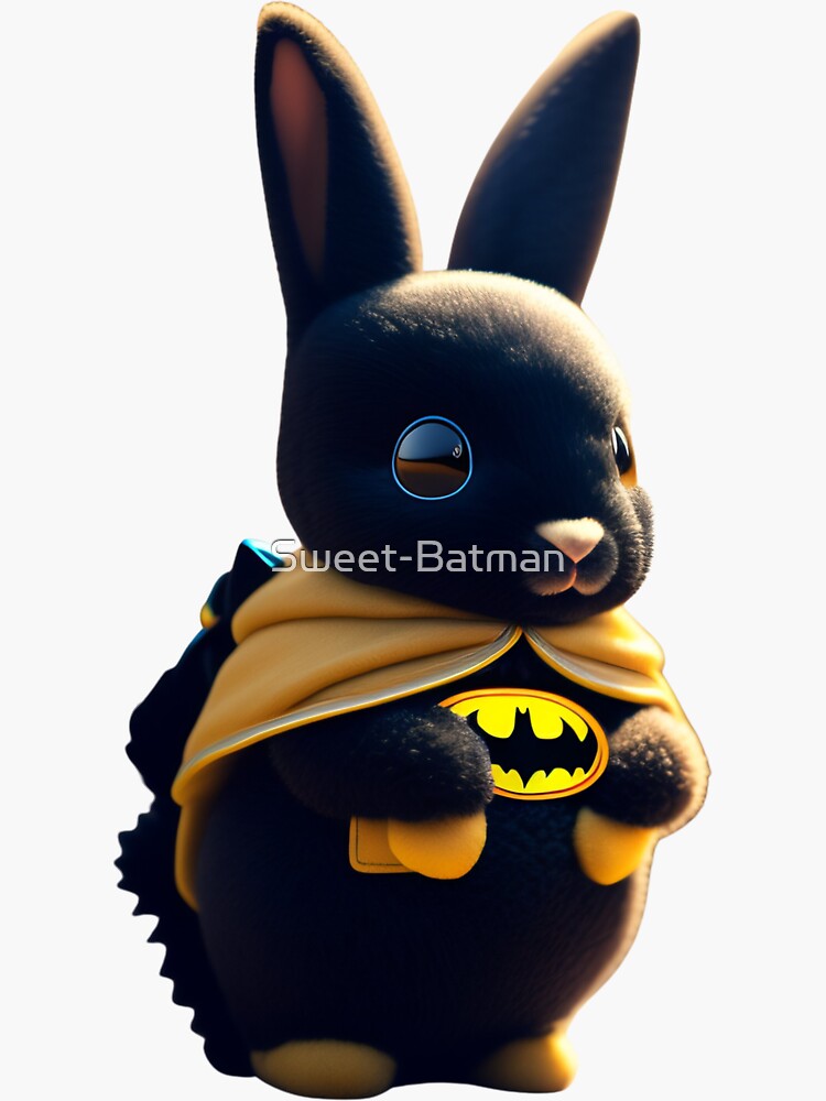 "soft batman bunny robot working on a smartphone" Sticker by Sweet ...