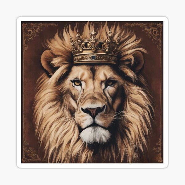 "Lion with crown" Sticker for Sale by Ironeagle85 | Redbubble