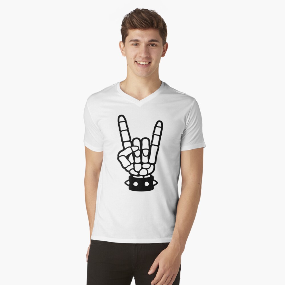 "Cartoon Heavy Metal skeleton hand" Sticker for Sale by irmirx | Redbubble