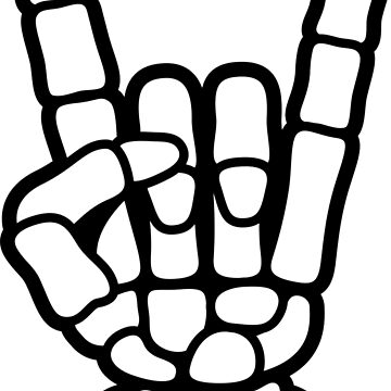 "Cartoon Heavy Metal skeleton hand" Sticker for Sale by irmirx | Redbubble