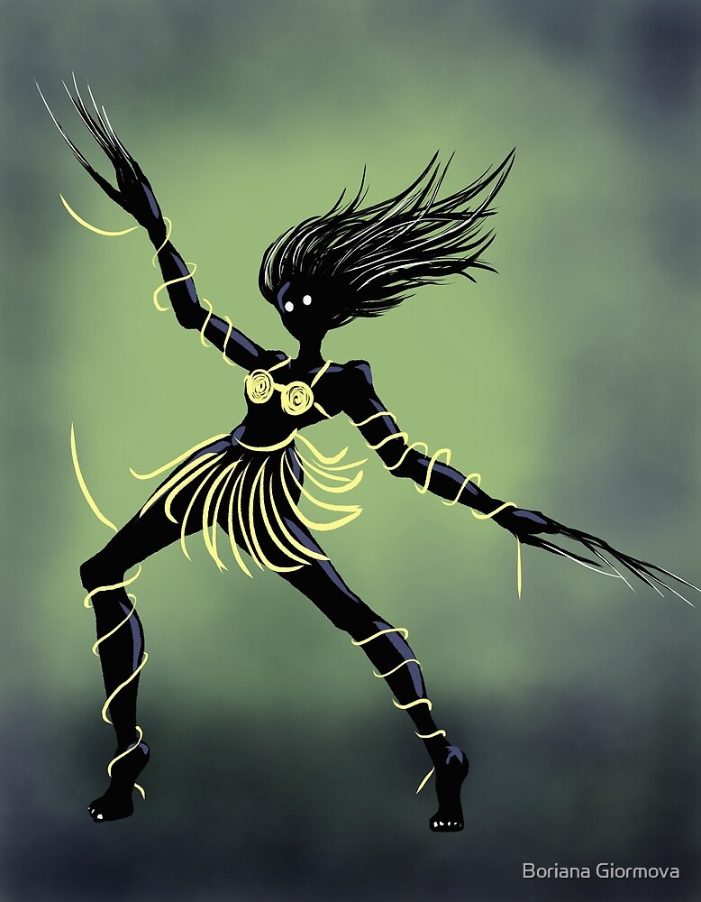 "Fun Dark Creepy Midnight Dancing Girl" by Boriana Giormova | Redbubble