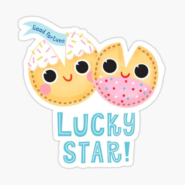 "Lucky Star Fortune Cookies " Sticker for Sale by livillustration ...