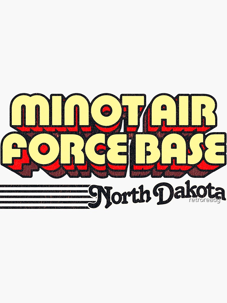 "Minot Air Force Base, North Dakota | Retro Stripes" Sticker for Sale by retroready | Redbubble