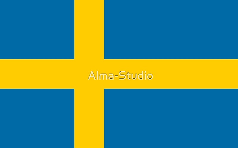 "Flag of Sweden, Sveriges Flagga, pattern, blue background" by Alma ...