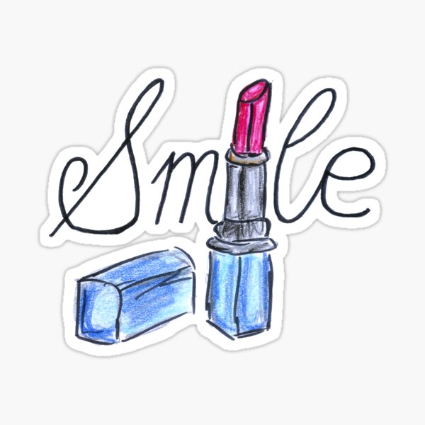 "Smile Lipstick Art Woman Make Up Quotes" Sticker for Sale by ...