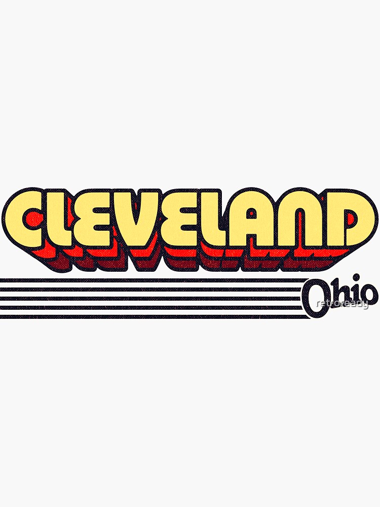 "Cleveland, Ohio | Retro Stripes" Sticker for Sale by retroready ...