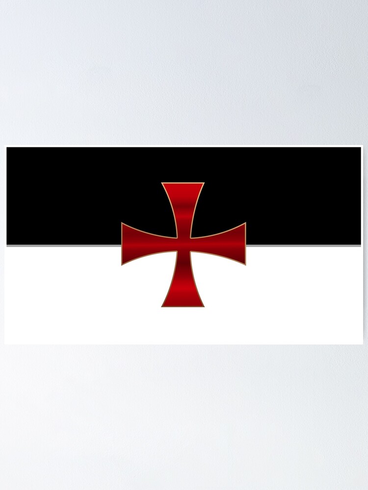 "Knights Templar Cross, Battle Flag of Templars" Poster for Sale by ...
