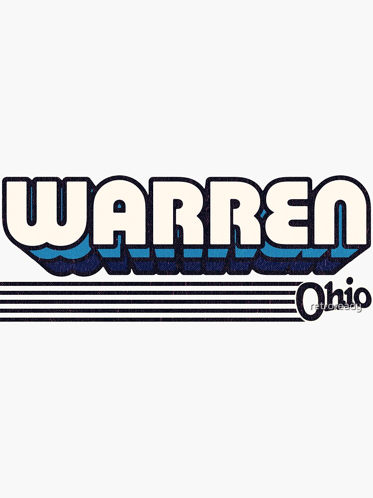 "Warren, Ohio | Retro Stripes" Sticker for Sale by retroready | Redbubble