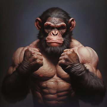 "Muscular monkey" Sticker by Art91design | Redbubble