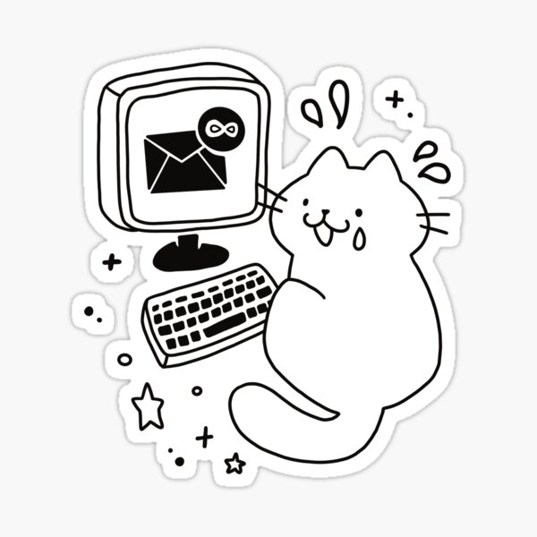 "Too Much Work Crying Cat" Sticker for Sale by charis-fung | Redbubble