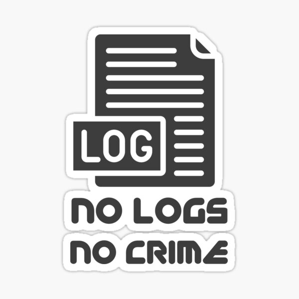 "no logs no crime" Sticker for Sale by Wordsmith-Wear | Redbubble