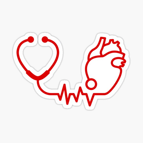 "heart stethoscope" Sticker for Sale by mediknowledge | Redbubble