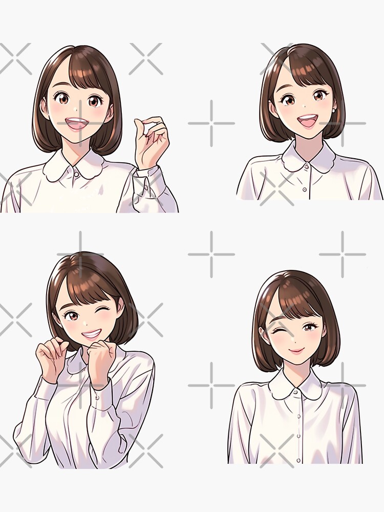 "Maki Office Lady Sticker (Set1)" Sticker for Sale by KornerWorkshop ...