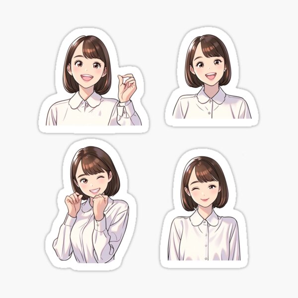 "Maki Office Lady Sticker (Set1)" Sticker for Sale by KornerWorkshop ...