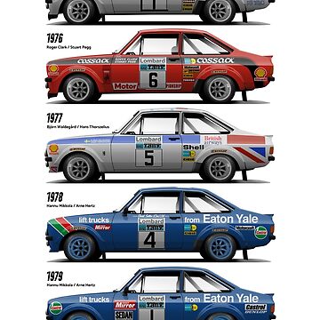 "Mk2 Escort RAC Lombard Rally Winners" Sticker for Sale by kanseigazou ...