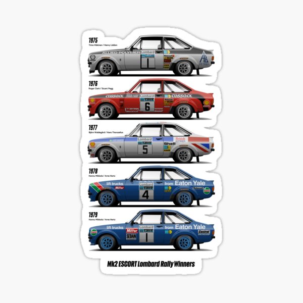 "Mk2 Escort RAC Lombard Rally Winners" Sticker for Sale by kanseigazou ...