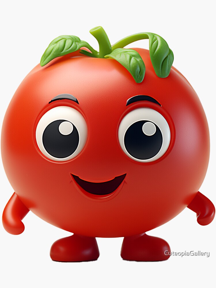 "Adorable Tomato Chibi " Sticker for Sale by CuteopiaGallery | Redbubble
