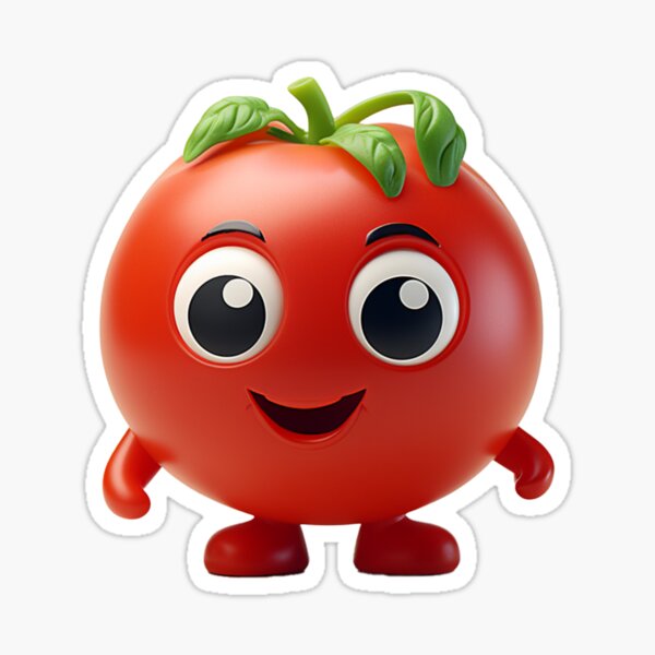 "Adorable Tomato Chibi " Sticker for Sale by CuteopiaGallery | Redbubble