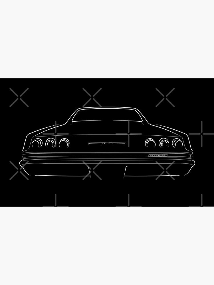 1965 Impala SS - rear Stencil, white Premium Matte Vertical Poster sold ...