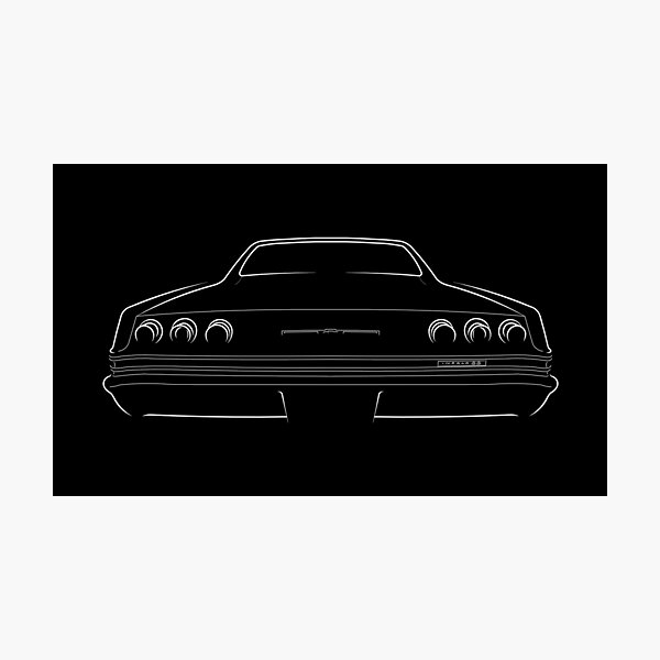 "1965 Impala SS - rear Stencil, white" Photographic Print by mal ...