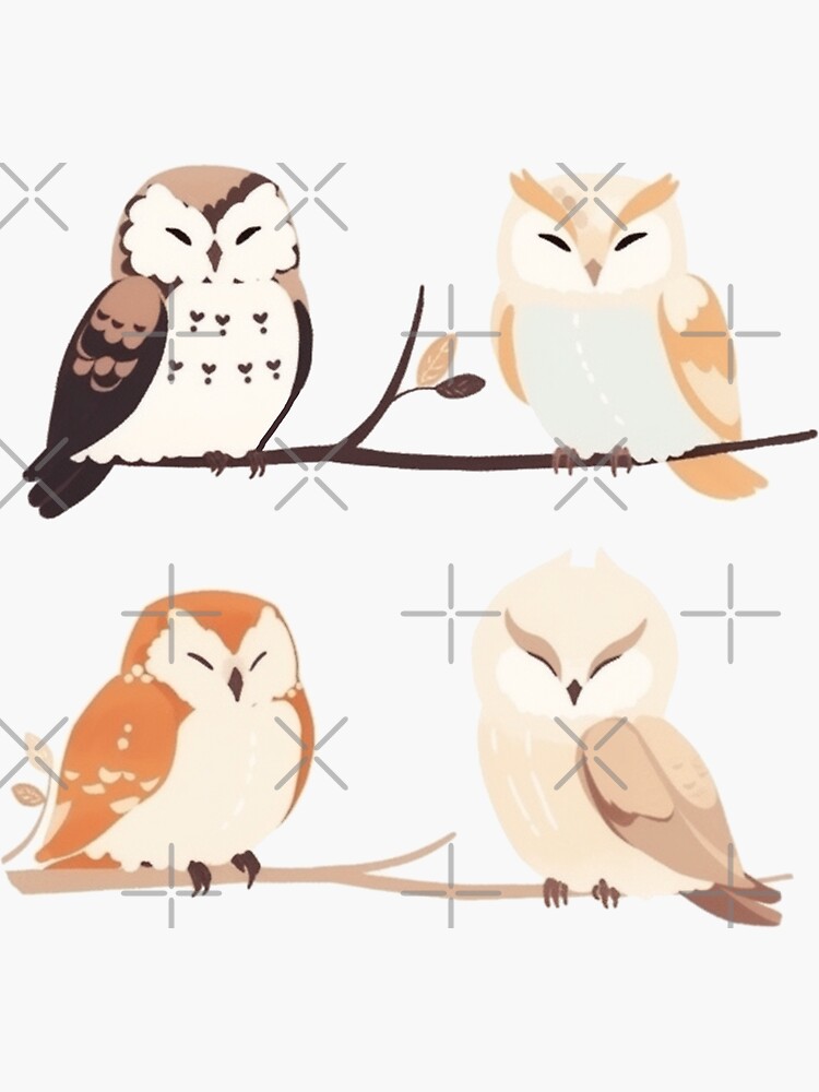 "Cute Owl" Sticker for Sale by KornerWorkshop | Redbubble