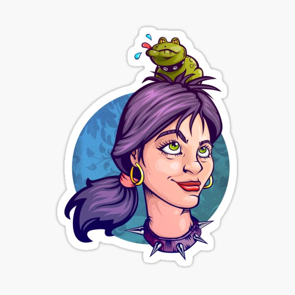 "Girl With her Toad" Sticker for Sale by G-Avoyan | Redbubble