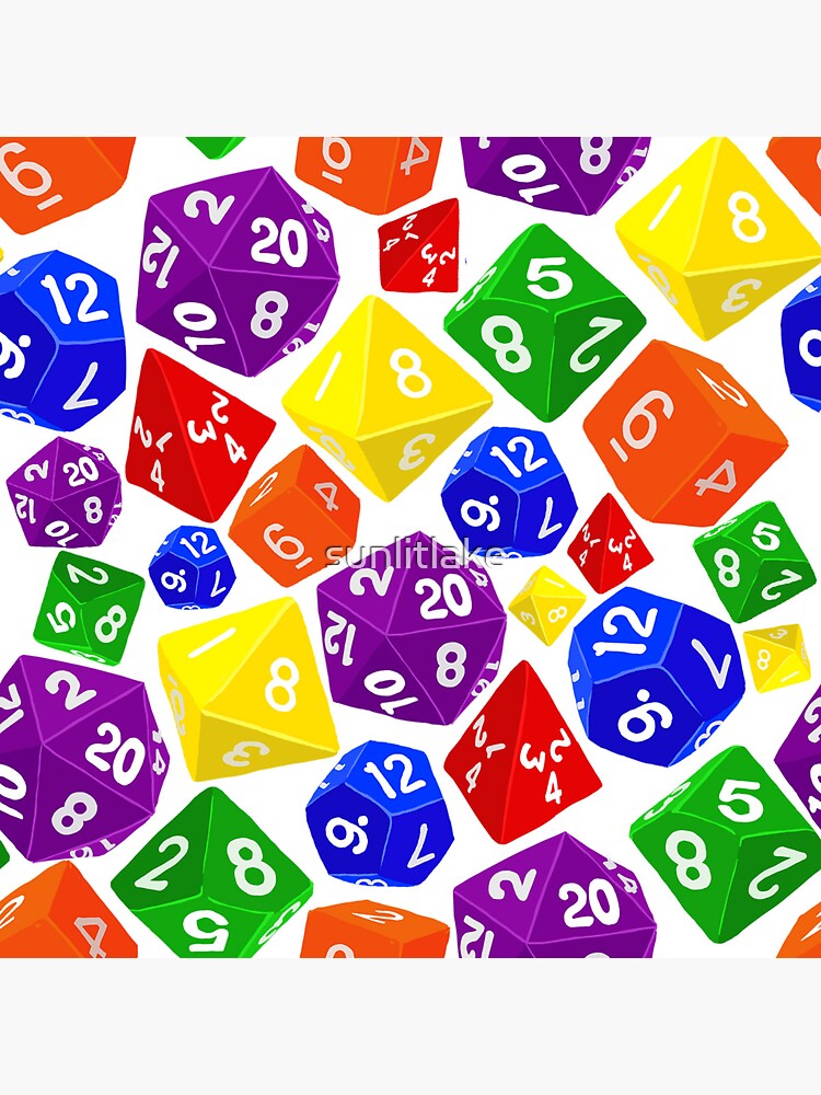 "Rainbow Dice" Sticker for Sale by sunlitlake | Redbubble