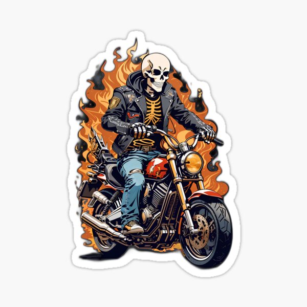 "ghost rider skeleton man" Sticker for Sale by DesignmanHakan | Redbubble