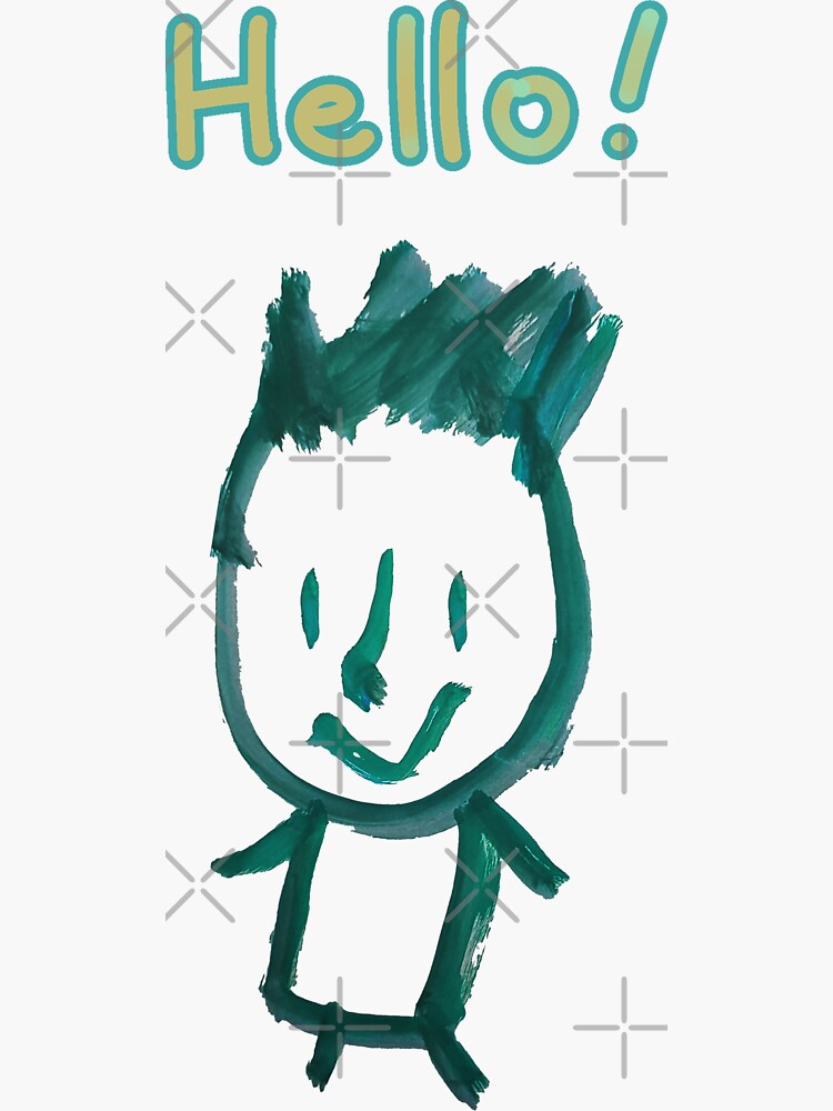 "hello_032" Sticker for Sale by Uzoomansion | Redbubble