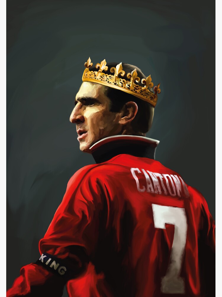 "Eric Cantona Painting — Manchester United's King Eric ?" Sticker for Sale by Alexander McGovern ...