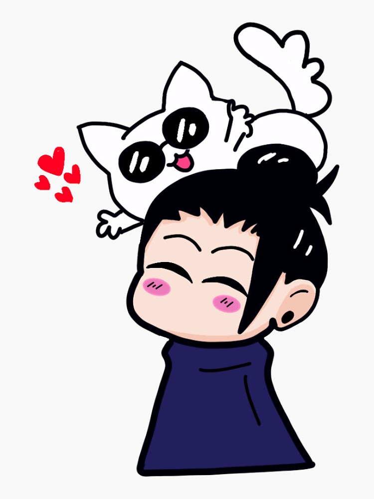 "Geto suguru and gojo cat jjk cute in love" Sticker for Sale by ...