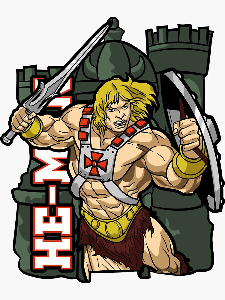"He-Man Design - Retro Hero Inspired Artwork" Sticker by geekycomics ...