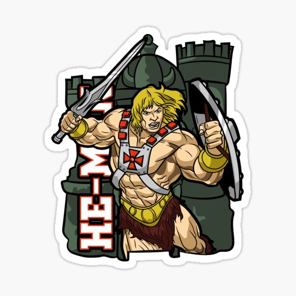 "He-Man Design - Retro Hero Inspired Artwork" Sticker by geekycomics ...