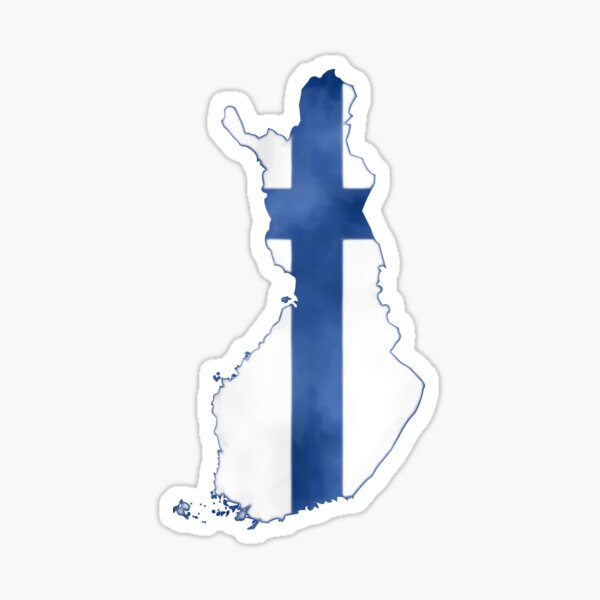 "Finland, Suomi map with flag, washed watercolor" Sticker for Sale by ...