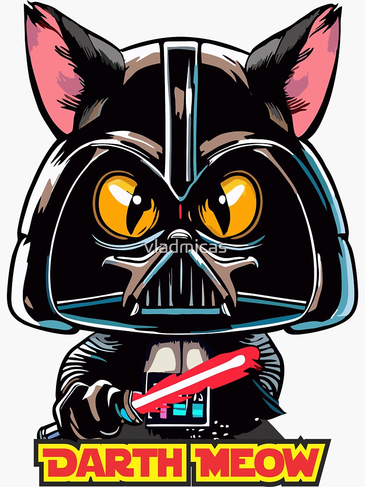 "cat, vader, star wars, cats, cute" Sticker for Sale by vladmicas ...