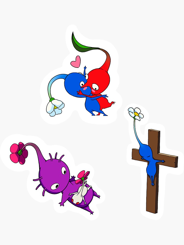 "3 Pikmin Sticker Pack" Sticker for Sale by Jacob Animations | Redbubble