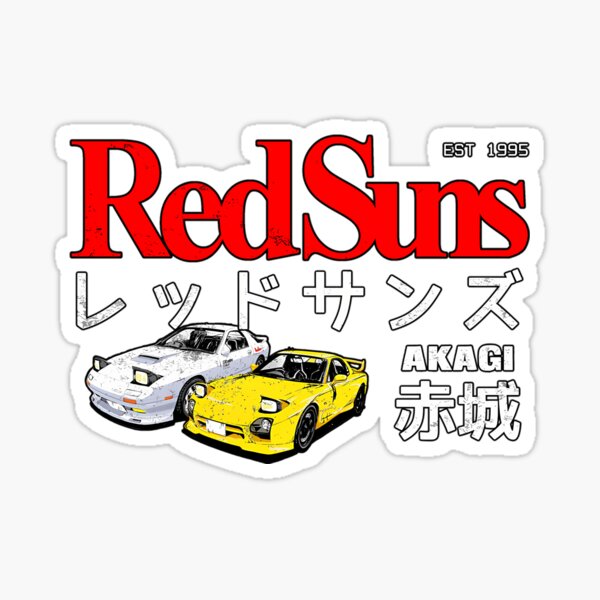 "Initial D - Akagi RedSuns" Sticker for Sale by KoleCastillo | Redbubble