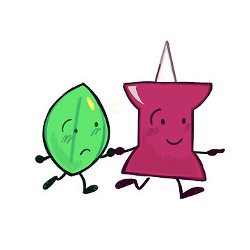 "Pin and Leafy running! - Bfdi / Bfb" Sticker for Sale by Scooterrat15 ...