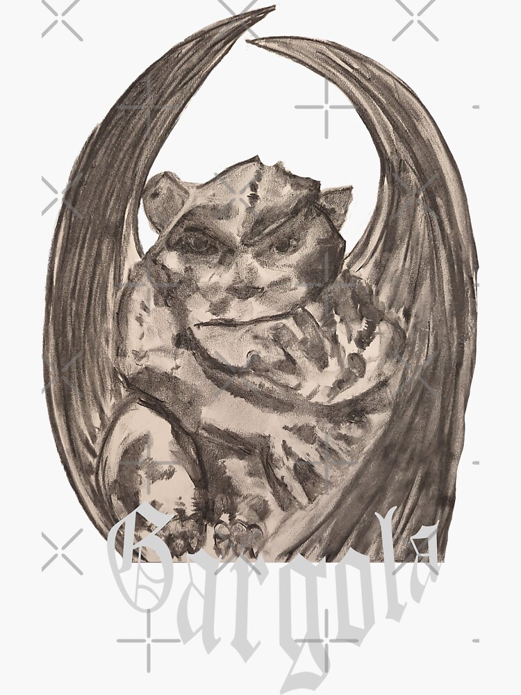 "Guardian Gargoyle" Sticker for Sale by CHENOARTWORKS | Redbubble