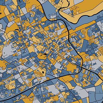 "Kitchener Map Pattern in Blue & Gold" Sticker for Sale by PatternMaps ...