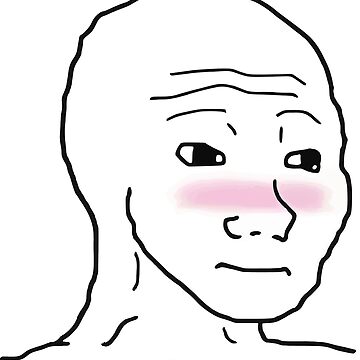 "Wojak Blushing Feels Guy Meme Shy" Sticker for Sale by CarpeDiem96 ...