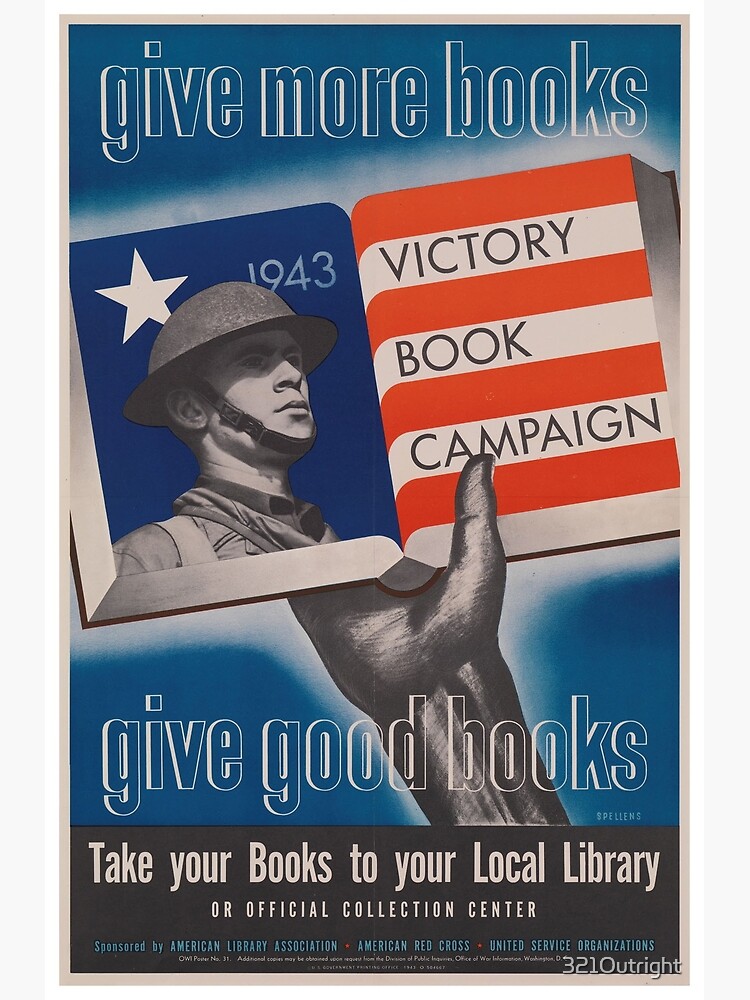 "Give Good Books, Book Donation Campaign - Vintage propaganda poster ...