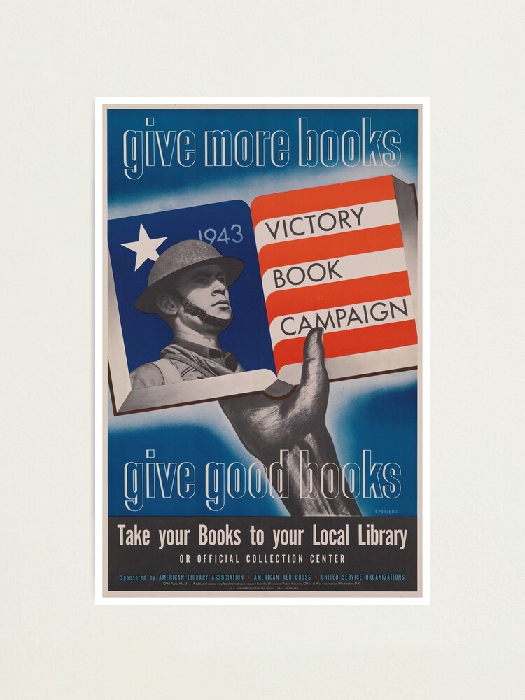"Give Good Books, Book Donation Campaign - Vintage propaganda poster ...