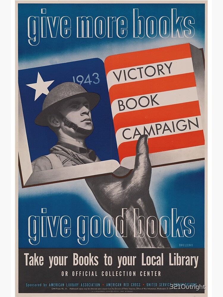 "Give Good Books, Book Donation Campaign - Vintage propaganda poster ...