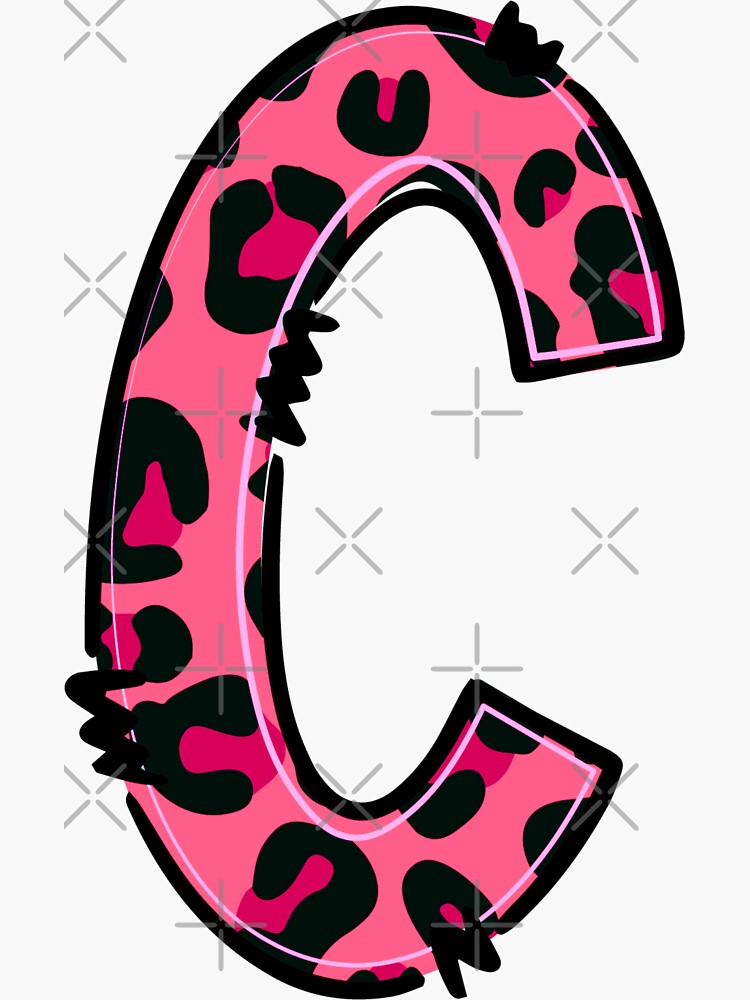 "Letter C "Pink Leopard"" Sticker by SchokoGoth | Redbubble