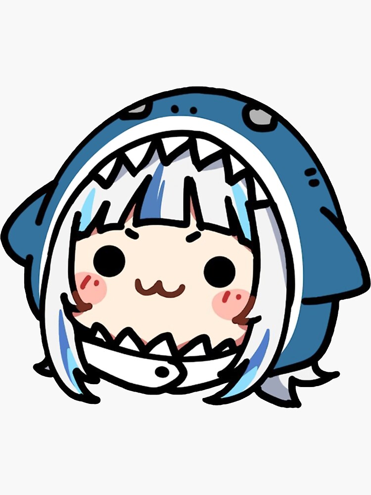 "Gawr Gura chibi" Sticker for Sale by eckstromvan | Redbubble