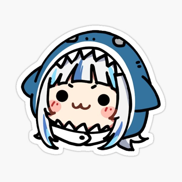 "Gawr Gura chibi" Sticker for Sale by eckstromvan | Redbubble