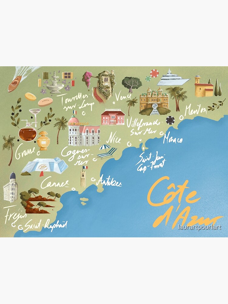 Detailed Map Of French Riviera View Cities Southern France On World